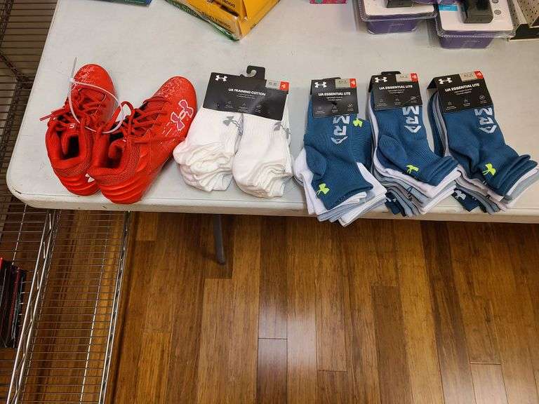 3) Under Armor UA Essential Lite Youth Socks, 1) UA Training Cotton ...