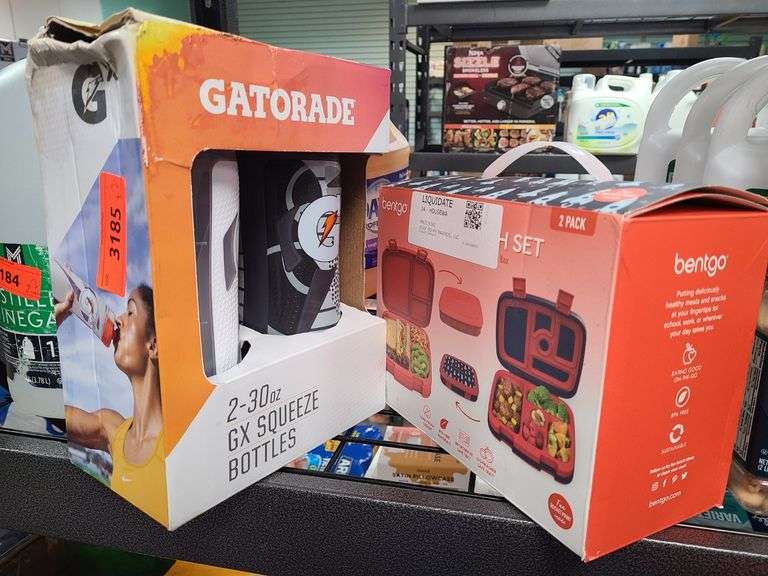 1) 2pk Gatorade Queeze Bottles, 1) Bentgo Lunch Box - Prime Time ...