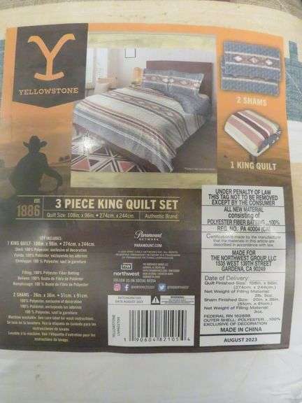 Yellowstone Three Piece Quilt Set - Prime Time Auctions, Inc.