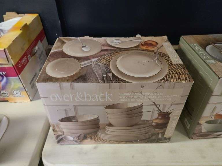 Over & Back 16pc Dinnerware Set - Prime Time Auctions, Inc.