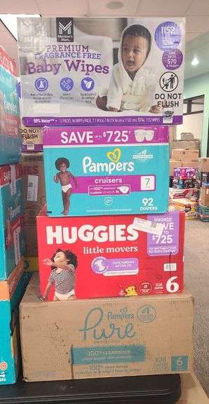 Premium Fragrance Free Baby Wipes, Pampers Cruisers Size 7, Huggies ...