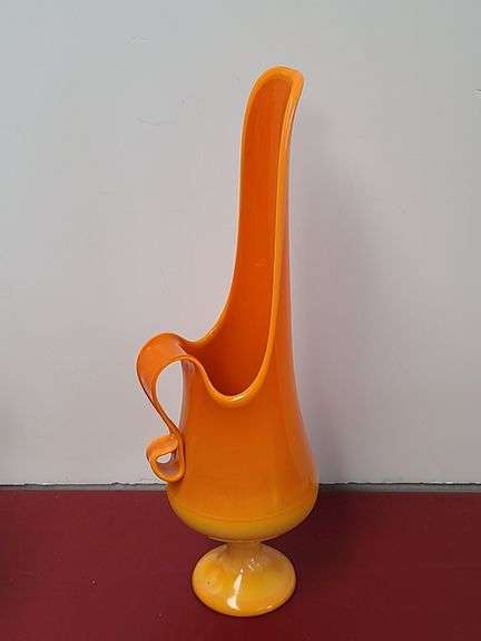 MCM L.E. Smith Fayette Bittersweet Swung Glass Ewer - Prime Time ...