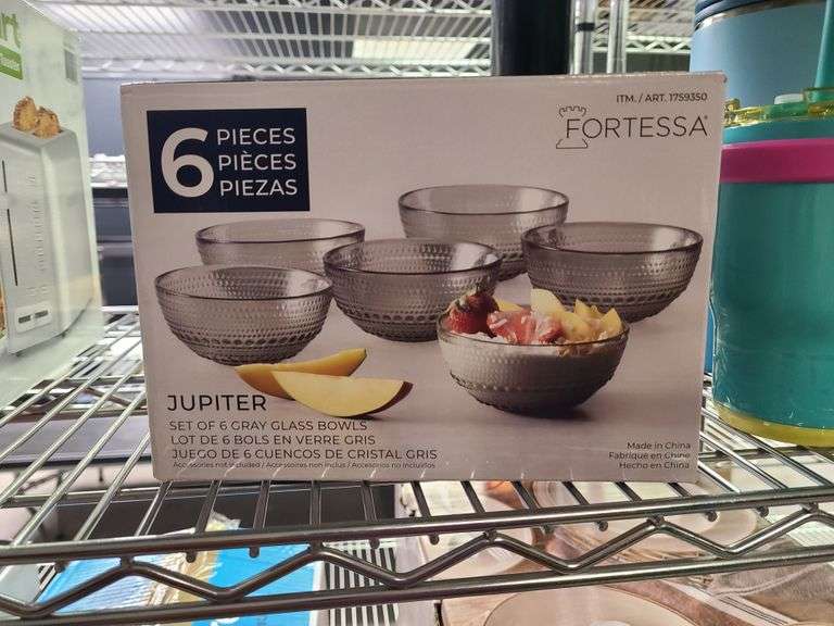 Fortessa 6pc Jupiter Gray Glass Bowls - Prime Time Auctions, Inc.
