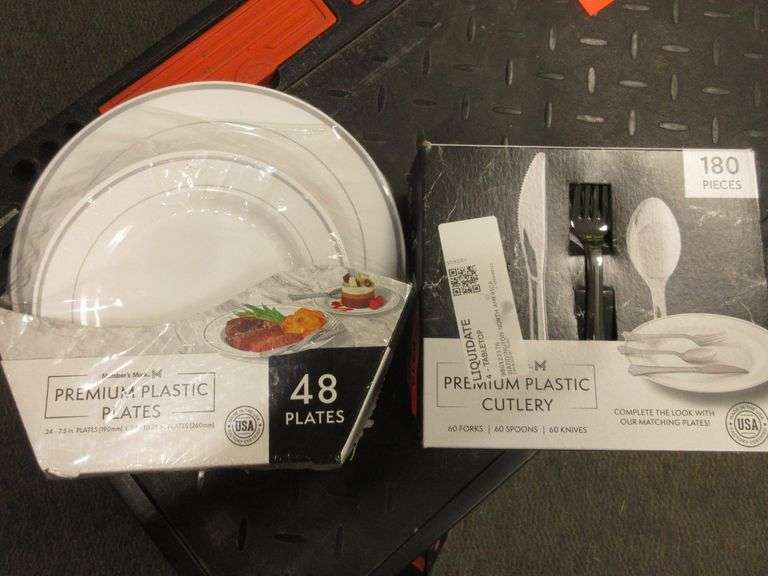 Premium Plastic Cutlery 60ct Each, Premium Plastic Plates 48ct - Prime ...