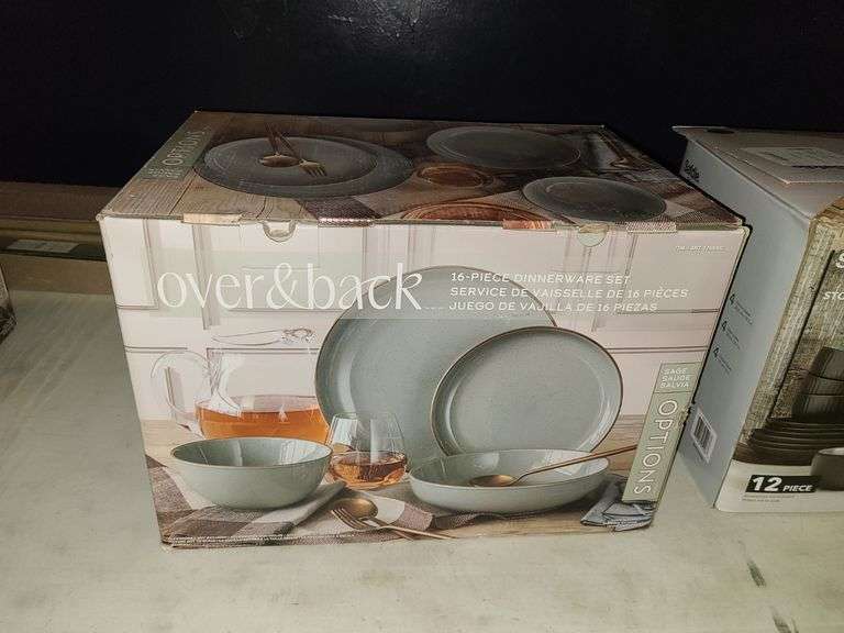 Over & Back 16pc Dinnerware Set - Prime Time Auctions, Inc.