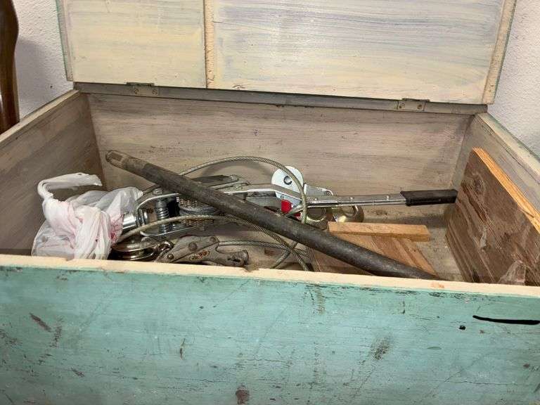 Light Blue Box with Assorted Tools - Prime Time Auctions, Inc.