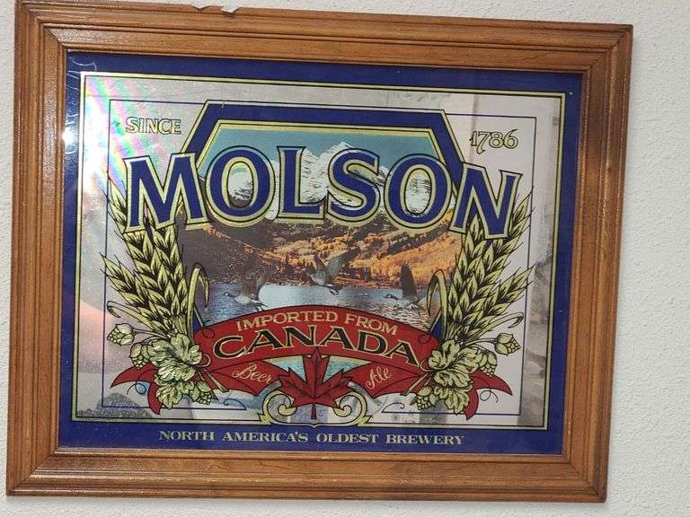 Molson Mirrored Beer Sign - Prime Time Auctions, Inc.