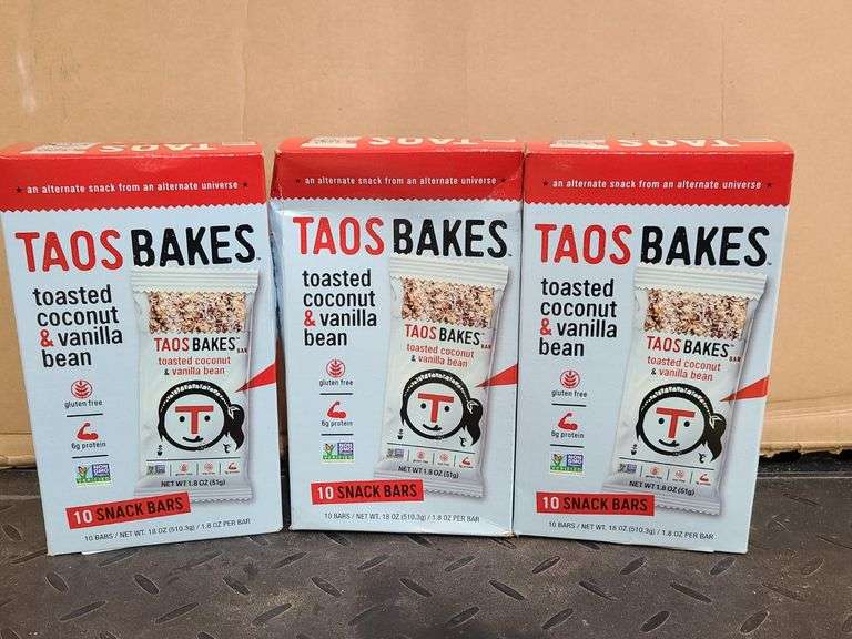 3) Taos Bakes Snack Bars - Prime Time Auctions, Inc.