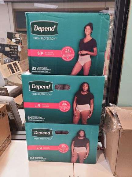 3) Depends for Women - Prime Time Auctions, Inc.