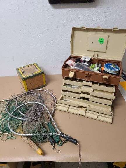 Fish Nets, Tackle Box with Tackle, Worm Box - Prime Time Auctions, Inc.