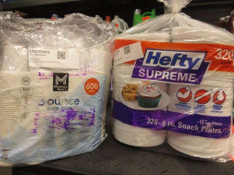 Hefty Supreme Snack Plates 320ct, 3 Oz Bath Cups 600ct - Prime Time ...