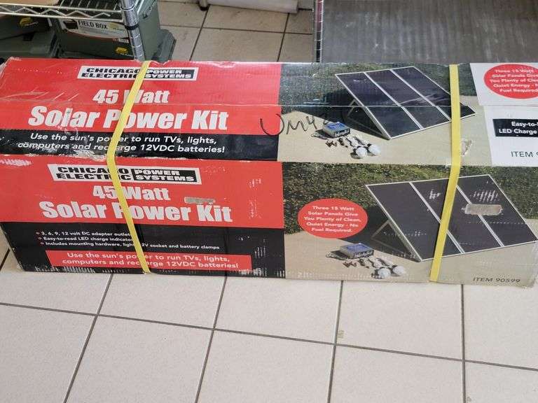Chicago Electric 45 Watt Solar Power Kit - Prime Time Auctions, Inc.