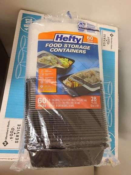 4) 2500ct Portion Cups, 1) Hefty Food Storage Containers - Prime Time ...
