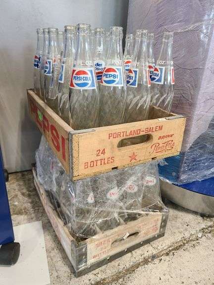 2) 24pk 1970's Pepsi-Cola Bottles (Empty) - Prime Time Auctions, Inc.