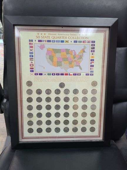 Framed Historic Americana Series 50 State Quarter Collection - Prime ...