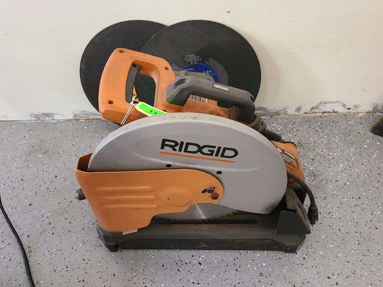 Ridgid Cut-Off Saw, 2) Grinder Blades - Prime Time Auctions, Inc.