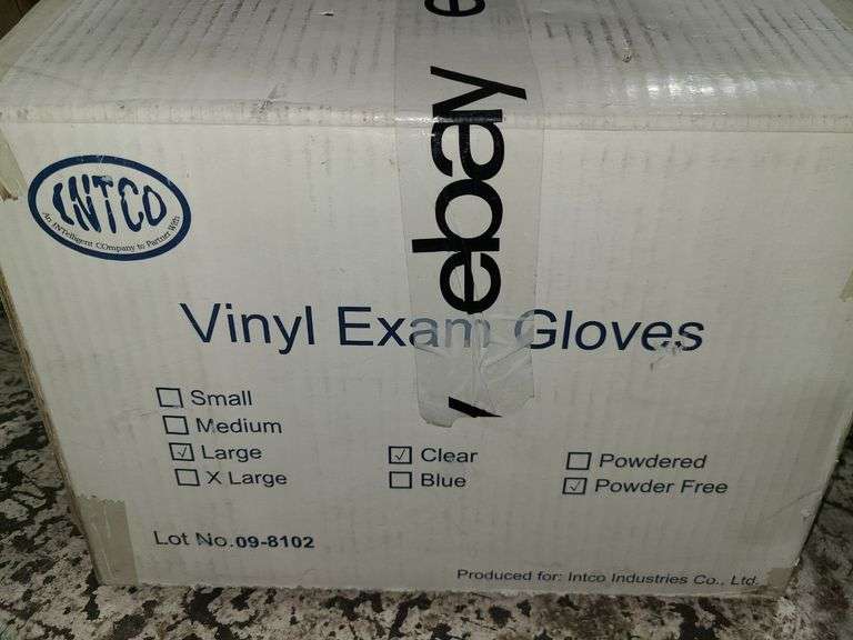 Box of Vinyl Exam Gloves Size Large - Prime Time Auctions, Inc.