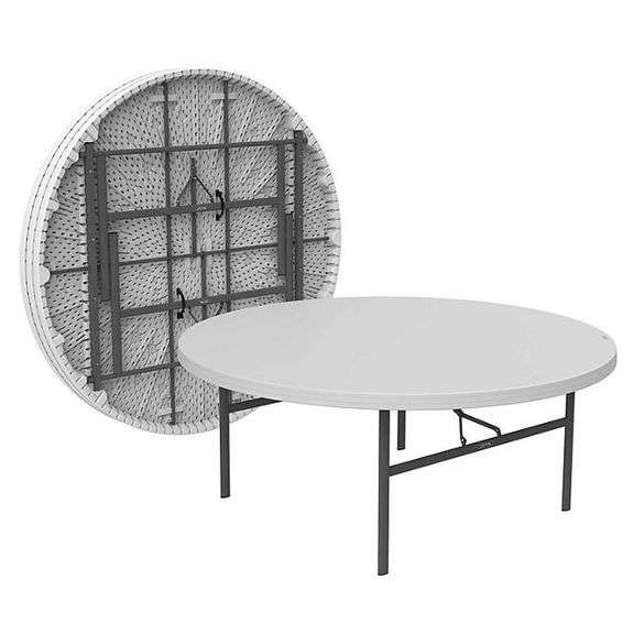 Lifetime 72" Round Commercial Grade Folding Table - Prime Time Auctions ...