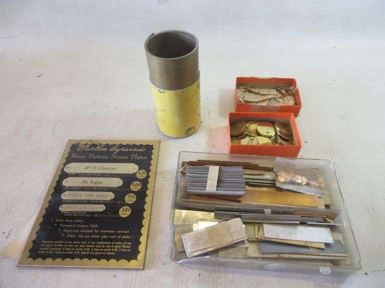 Roll of Brass Sheet, Tags, Engraving Plates - Prime Time Auctions, Inc.