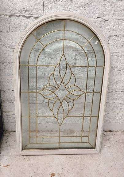 Arched Brass Ornate Design Double Pane Window - Prime Time Auctions, Inc.