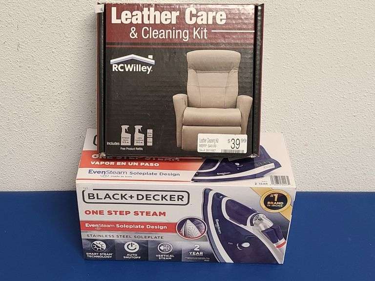 Black & Decker Steam Iron, RC Willey Leather Care and Cleaning Kit ...