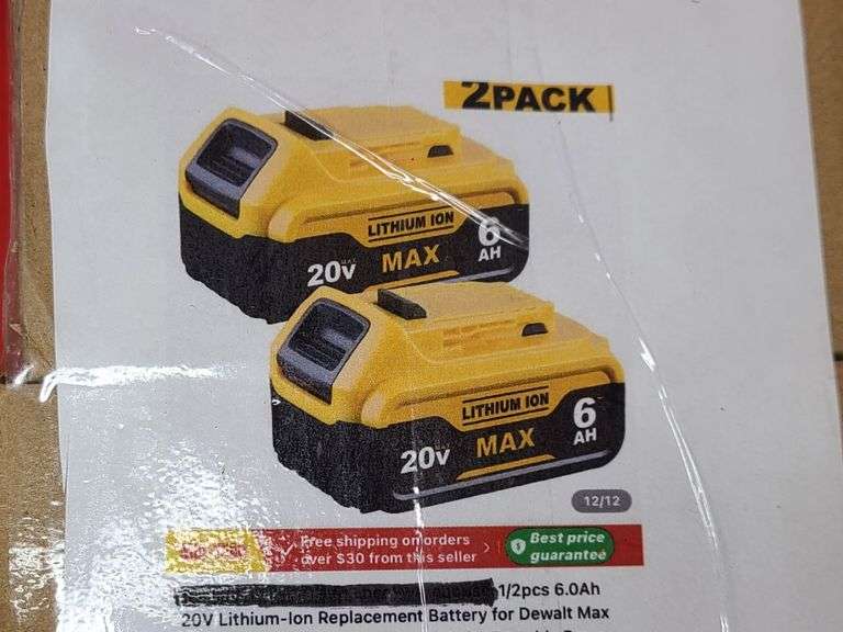 2-Pack Lithium Ion 20v Batteries - Prime Time Auctions, Inc.