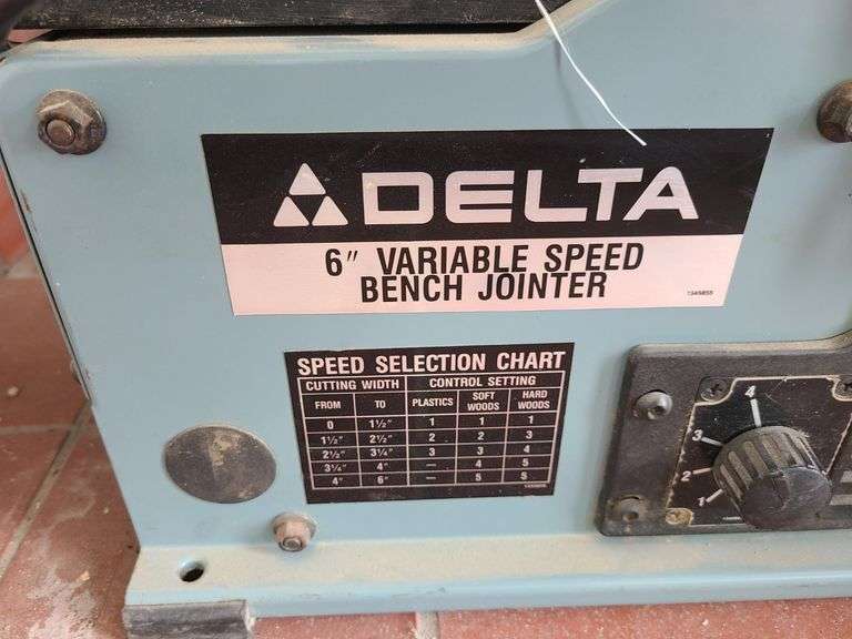 Delta 6" Variable Speed Bench Jointer - Prime Time Auctions, Inc.