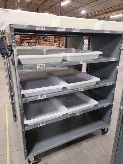 Heavy Duty Rolling Shelf with Bins - Prime Time Auctions, Inc.
