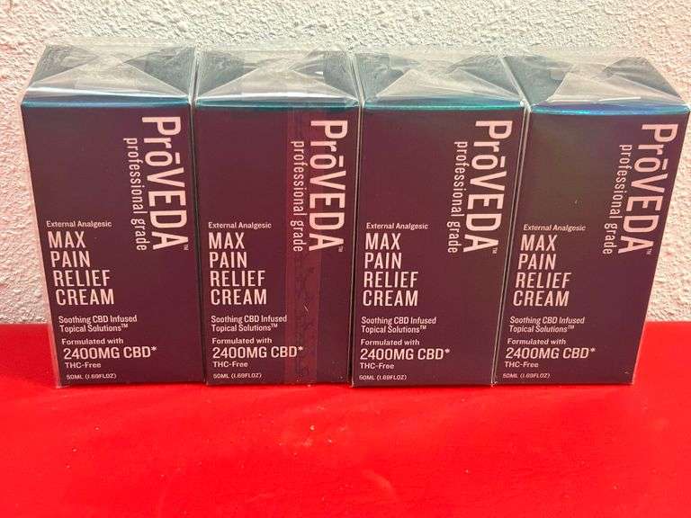 4) ProVeda Pain Relief Creams - Prime Time Auctions, Inc.