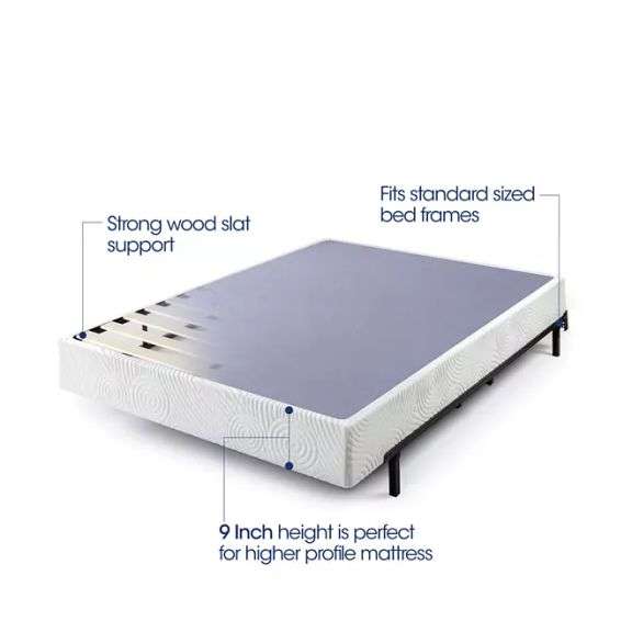 Queen Zinus Night Therapy 9" Wood and Metal Box Spring - Prime Time ...