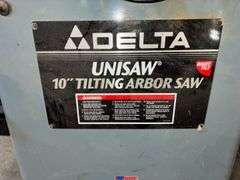 Delta Unisaw 10" Tilting Arbor Saw - Prime Time Auctions, Inc.
