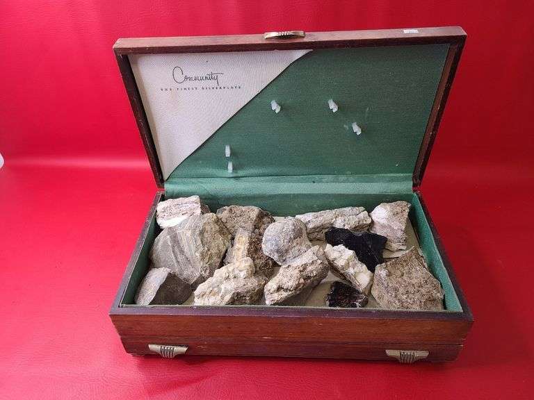 Wood Box of Rocks - Prime Time Auctions, Inc.