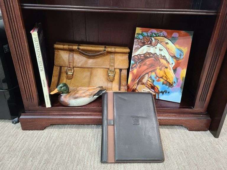 Leather Satchel, Horse Decor, Wooden Duck Decor, Book - Prime Time ...