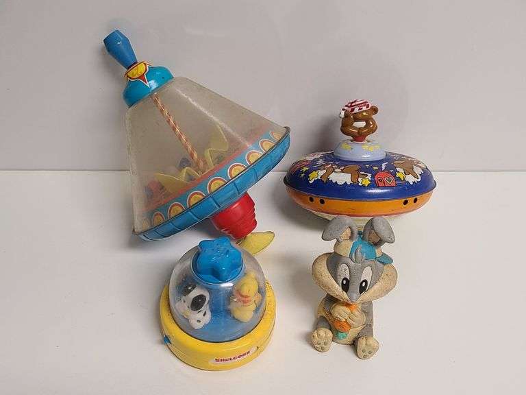 1960s Ohio Art Co. Spinning Top and Sleepy Teddy Spinning Top, 1995 ...