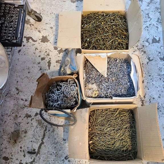 3) Boxes of Nails, Box of Chain, Tire Chain Tightener - Prime Time ...