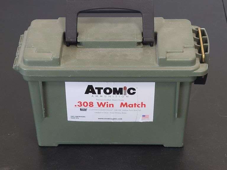 Atomic Ammunition Box with .308 Win Match Cartridges - Prime Time ...