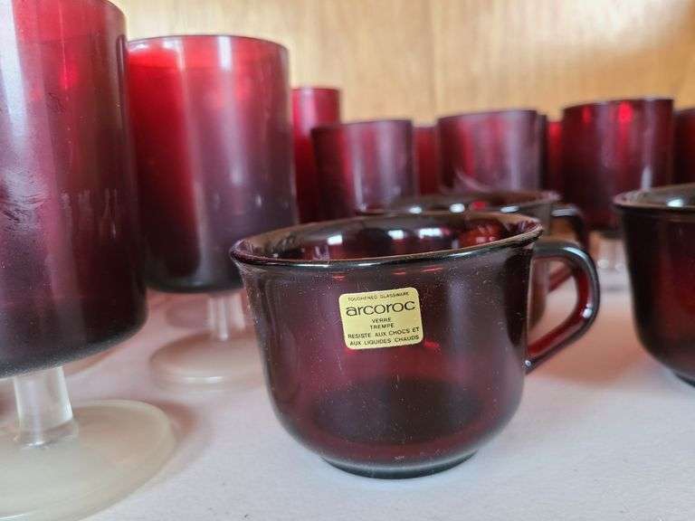 Assorted Ruby Red Dinnerware, Ruby Red Glasses, etc. (Contents of Closet) - Prime Time Auctions ...