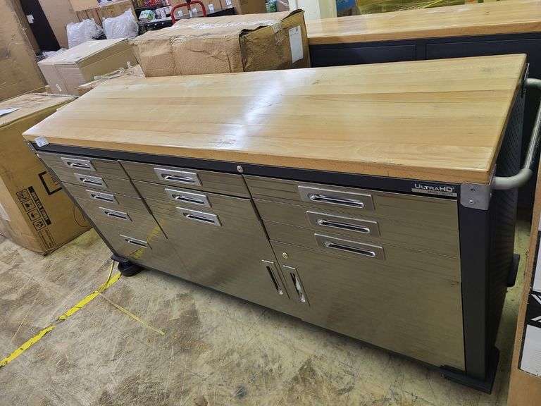 *Seville Classics UltraHD 11 Drawer Rolling Workbench, 77" W x 20" D x ...