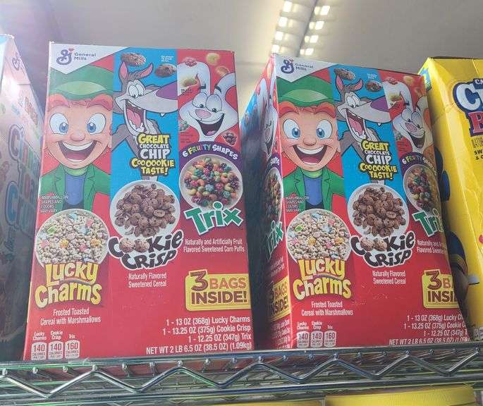 2) 3pk Cereal Variety: Lucky Charms, Cookie Crisp, & Trix - Prime Time ...