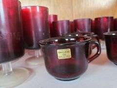 Assorted Ruby Red Dinnerware, Ruby Red Glasses, etc. (Contents of Closet) - Prime Time Auctions ...