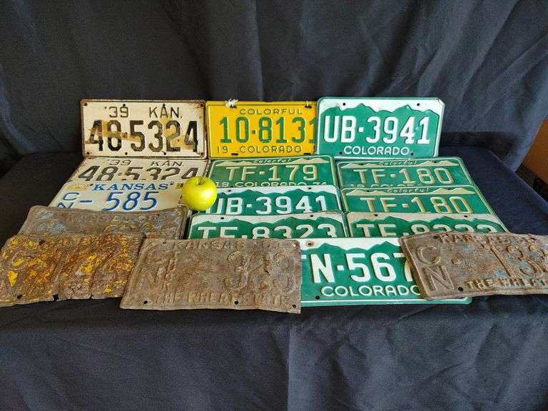 Vintage Colorado & Kansas License Plates 1930's-50's - Colorado Premier ...