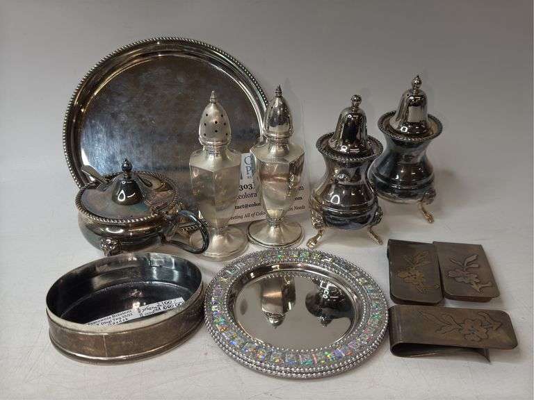 Sterling silver, Salt, Pepper - Colorado Premier Realty & Auction Services