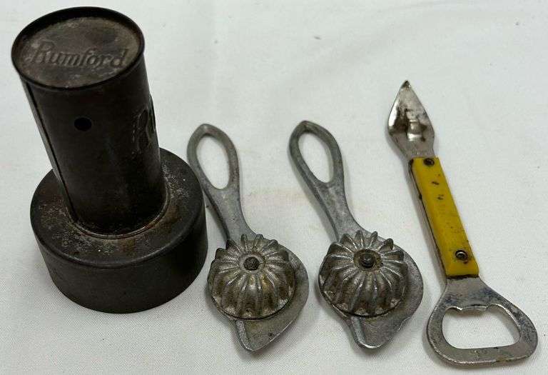 Vintage Utensil Lot - Pastry Cutters, & Rumford Cutter & Dekalb Bottle ...