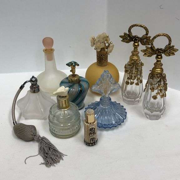 Lot of Nine Perfume Bottles - Creamer Auction