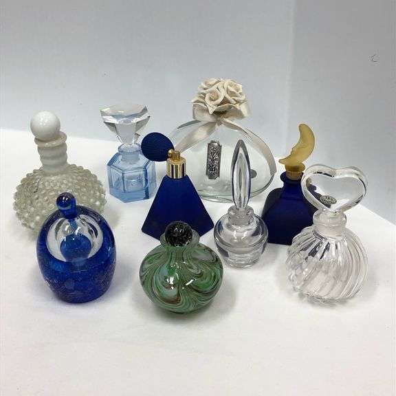 Lot of Nine Perfume Bottles - Creamer Auction