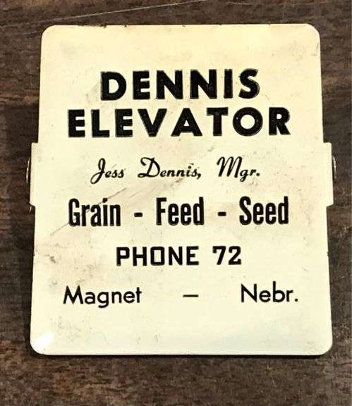 Dennis Elevator - Magnet, Nebraska - Advertising Clip - Creamer Auction