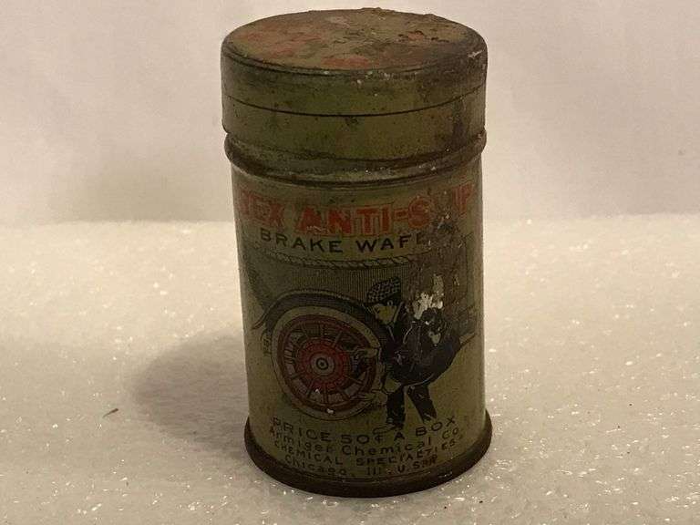 Vintage “Rex Anti-Slip Brake Wafer” Tin - Creamer Auction