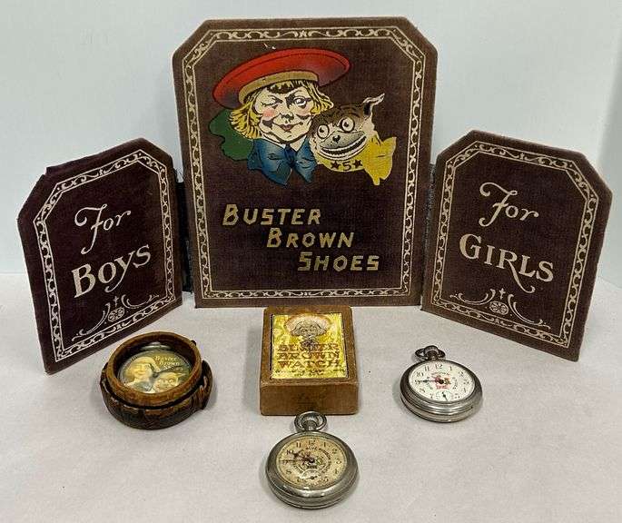 Buster Brown Advertising Display and Pocket Watches - Creamer Auction