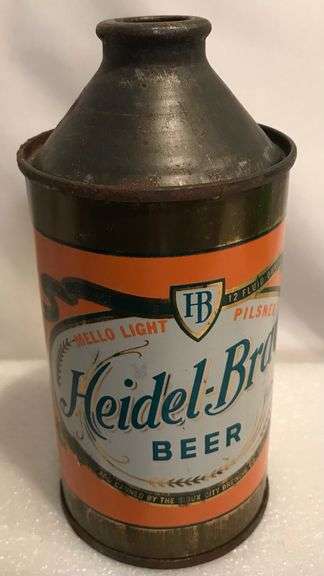 Vintage Heidel-Brau Beer - Cone Top Can - Sioux City Brewing Co ...