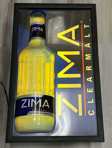 Zima Clear Malt - Lighted Advertising Sign — No Shipping - Creamer Auction